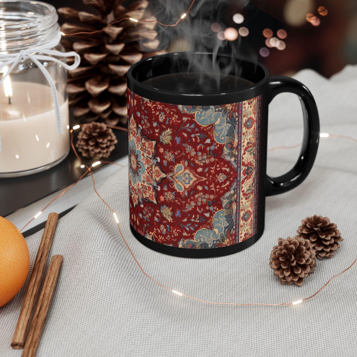 Red Persian Carpet Mug, Bohemian Coffee Cup, Teacher Gift - Etsy