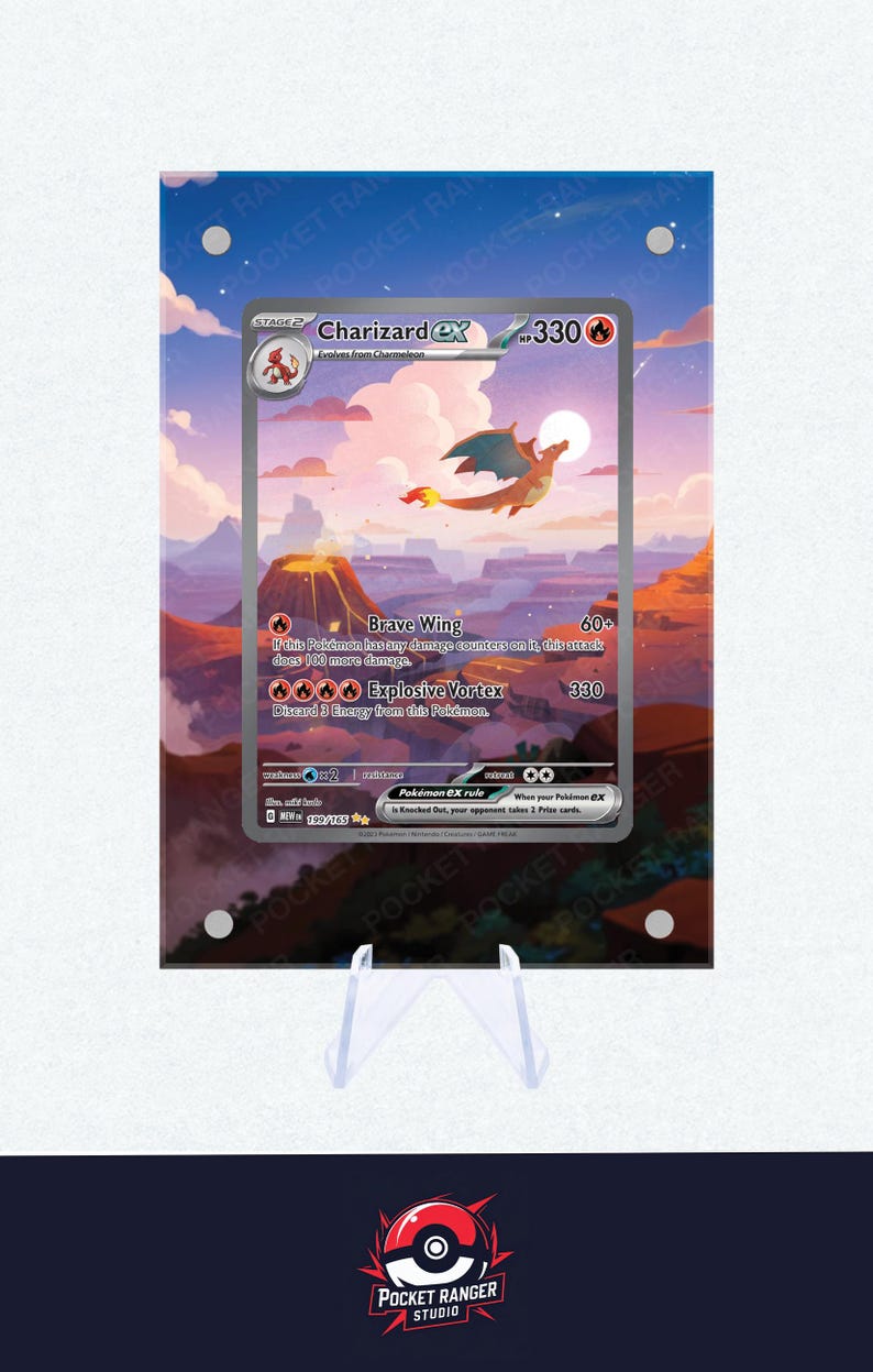 Charizard 199/165 151 - Pokémon Extended Artwork Display Case - Etsy