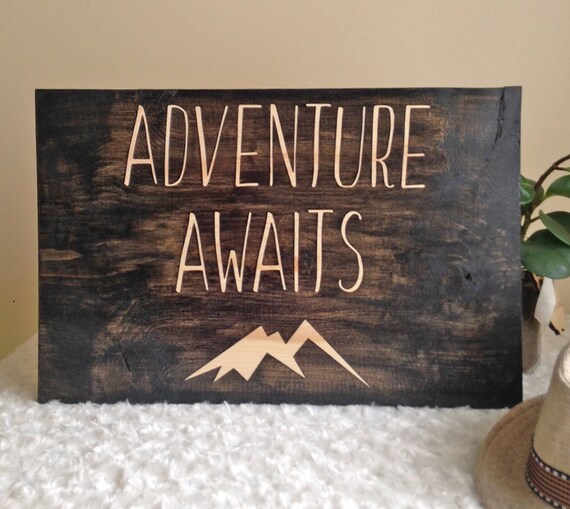 Adventure Awaits/ Wall Decor/ Wall Display/ Wood Sign/ | Etsy