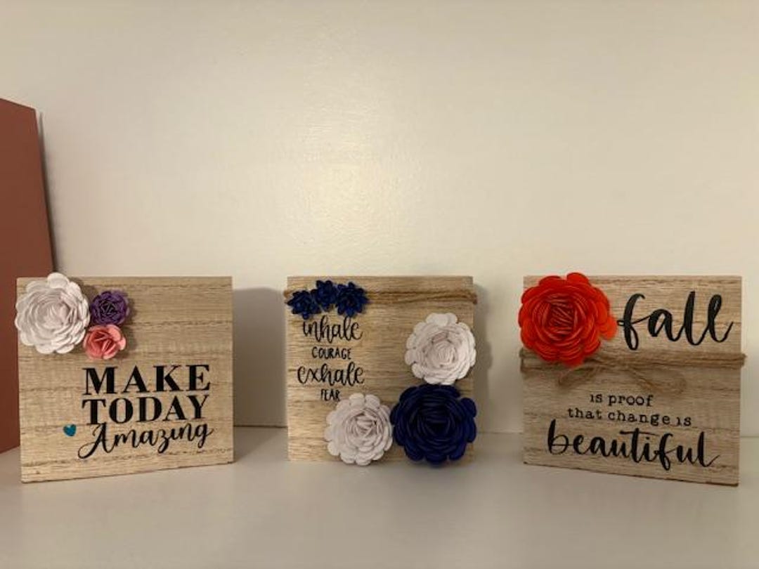 Wooden Decor Block 4x4" - Inspirational - Etsy