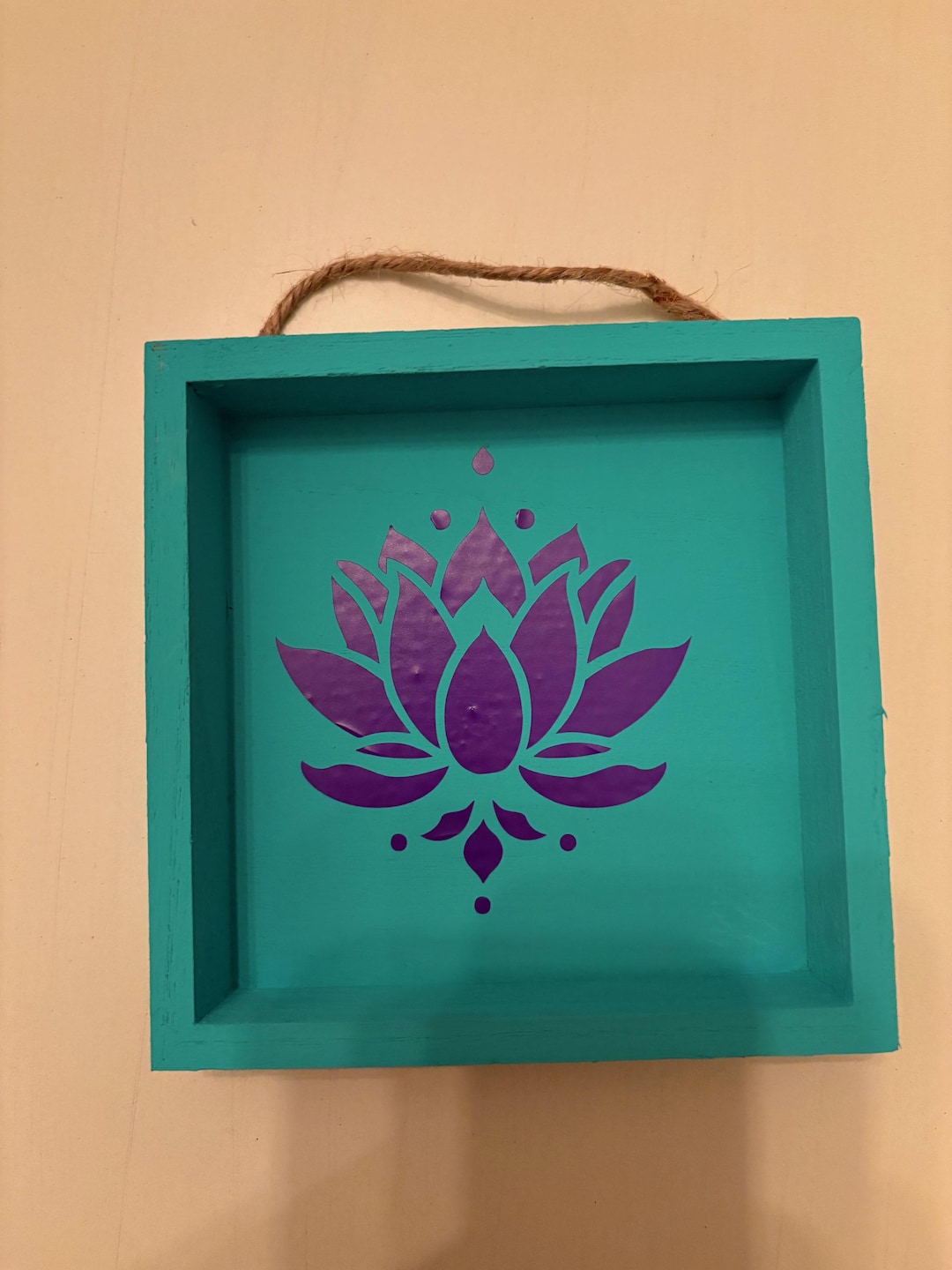 Lotus Flower Shadow Box 5x5" - Etsy