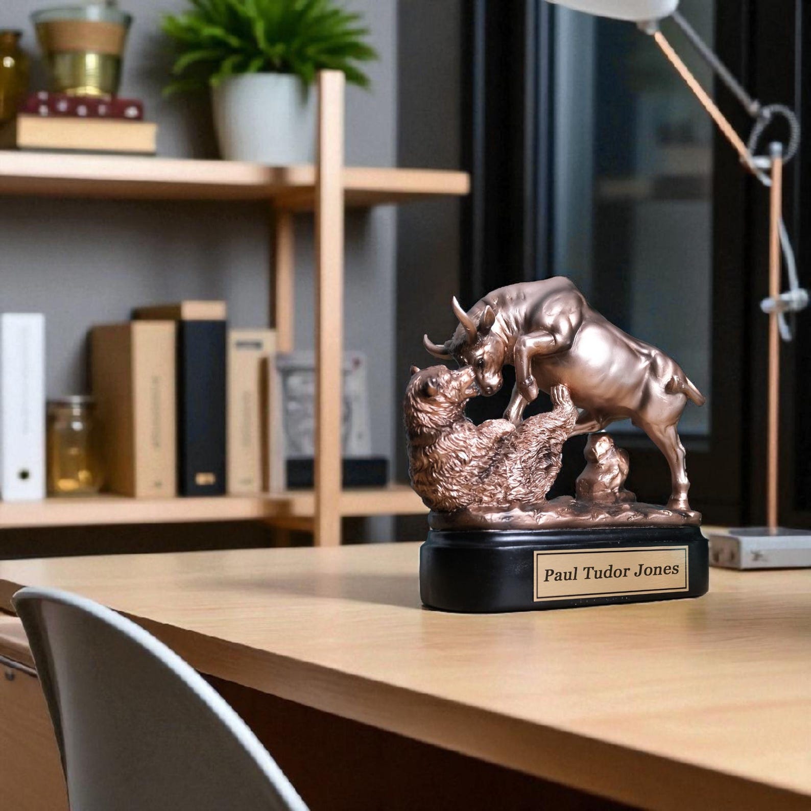 Personalized Bull and Bear Statue | Stock Market Trader Gift | Gift for ...