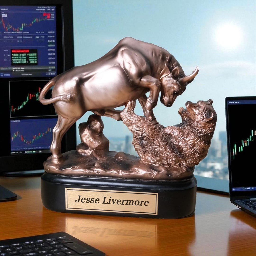 Personalized Bull and Bear Statue | Wall Street Decor | Stock Market ...