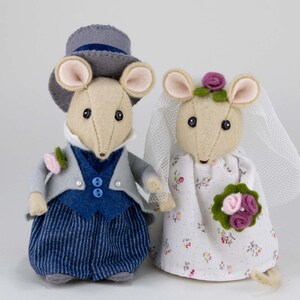 Mouse Wedding Cake Toppers Sewing Pattern, Felt Mice PDF Pattern - Etsy