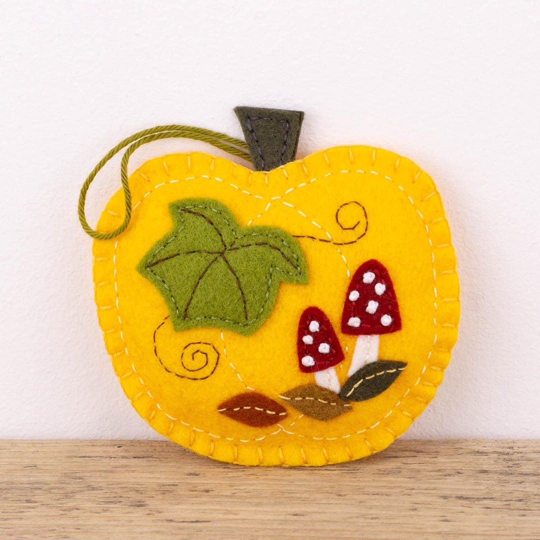 Pumpkin and Toadstool Felt Ornament Sewing Pattern for Fall, Halloween ...