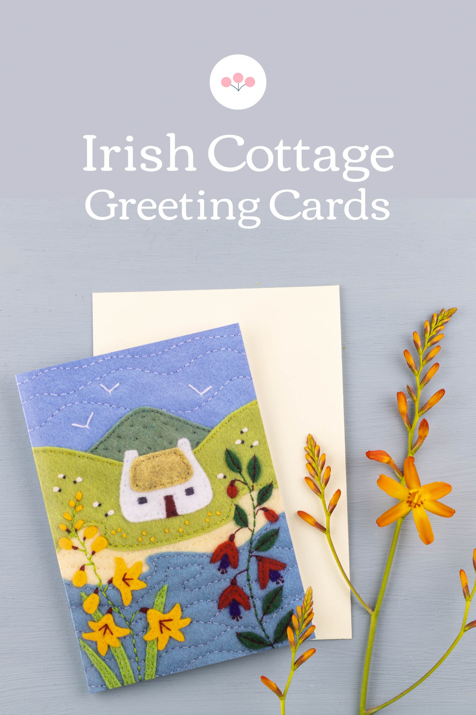 Irish Landscape Greeting Cards Embroidery Art Notecards Folk | Etsy