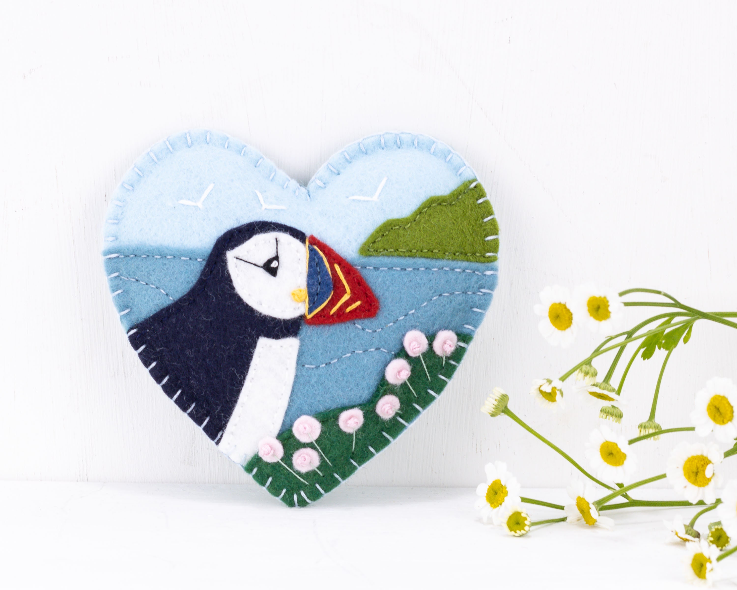 Puffin Heart Felt Ornament PDF Sewing Pattern Puffin Digital | Etsy