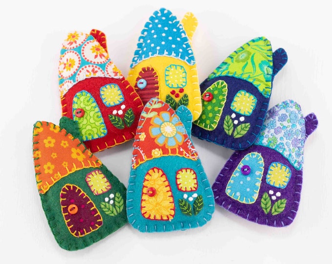 Colourful Tiny House Felt Christmas Ornaments - Etsy