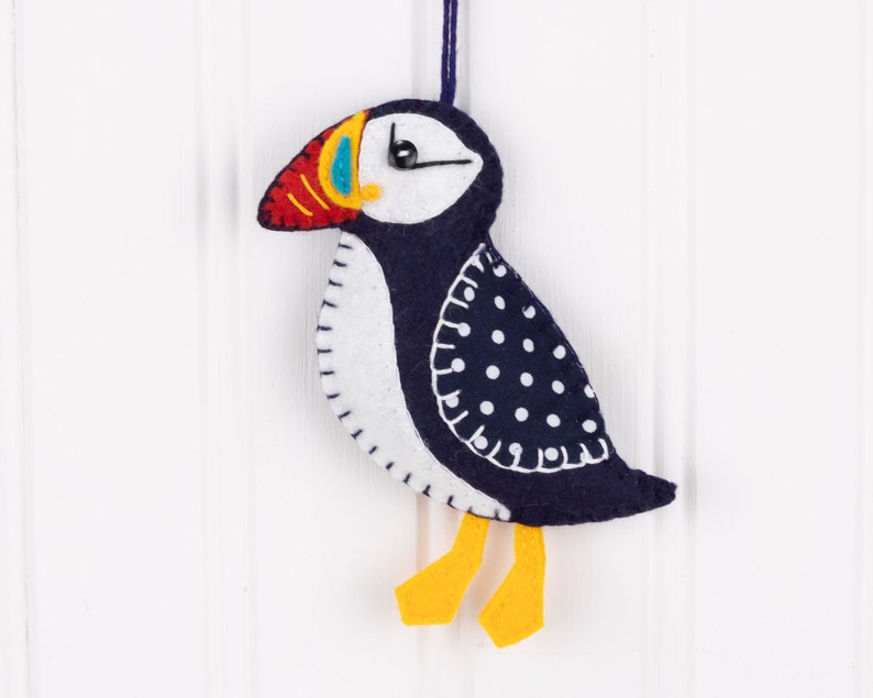 Felt puffin ornament PDF sewing pattern Puffin digital | Etsy