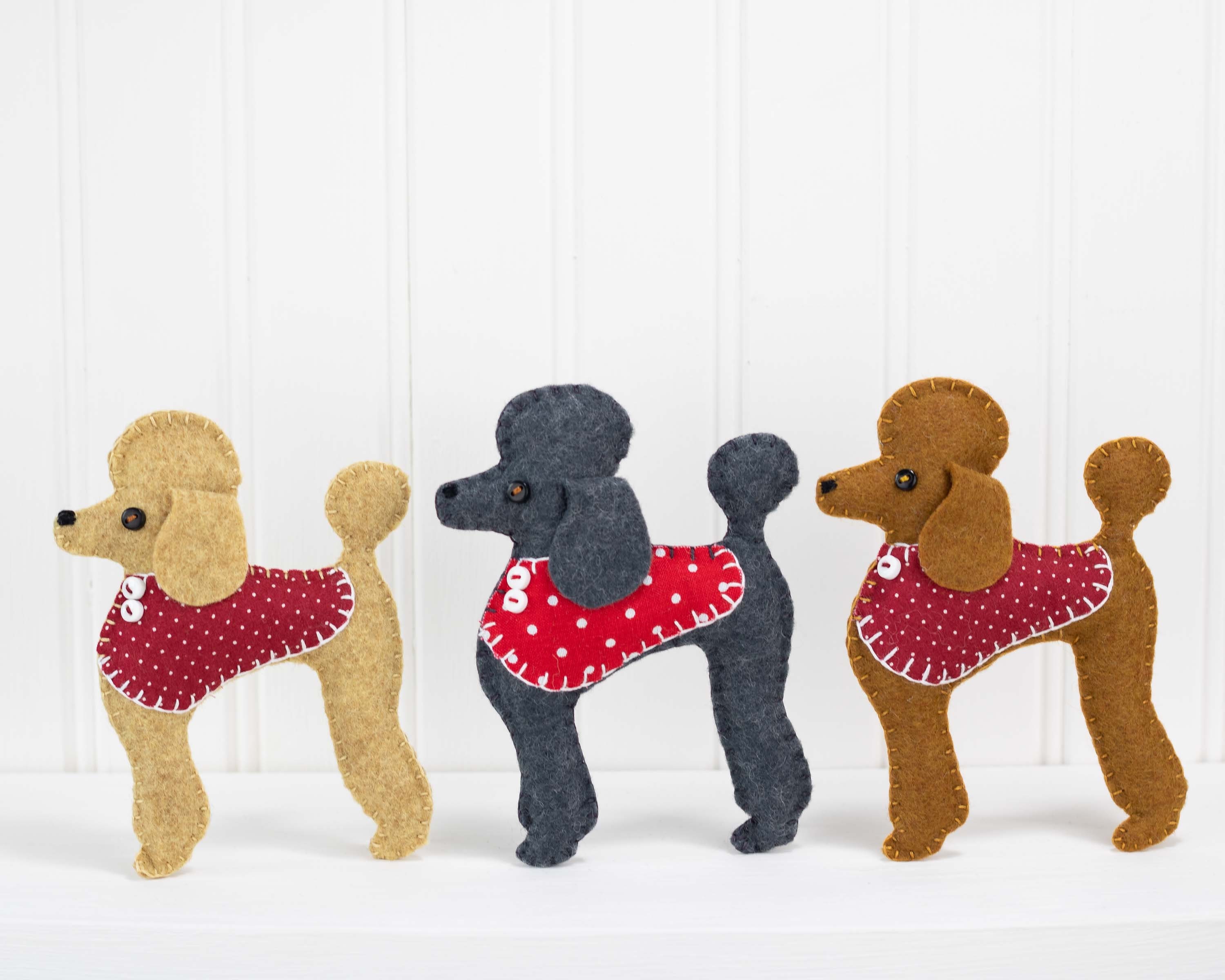 Poodle felt ornament sewing pattern Felt dog sewing pattern | Etsy