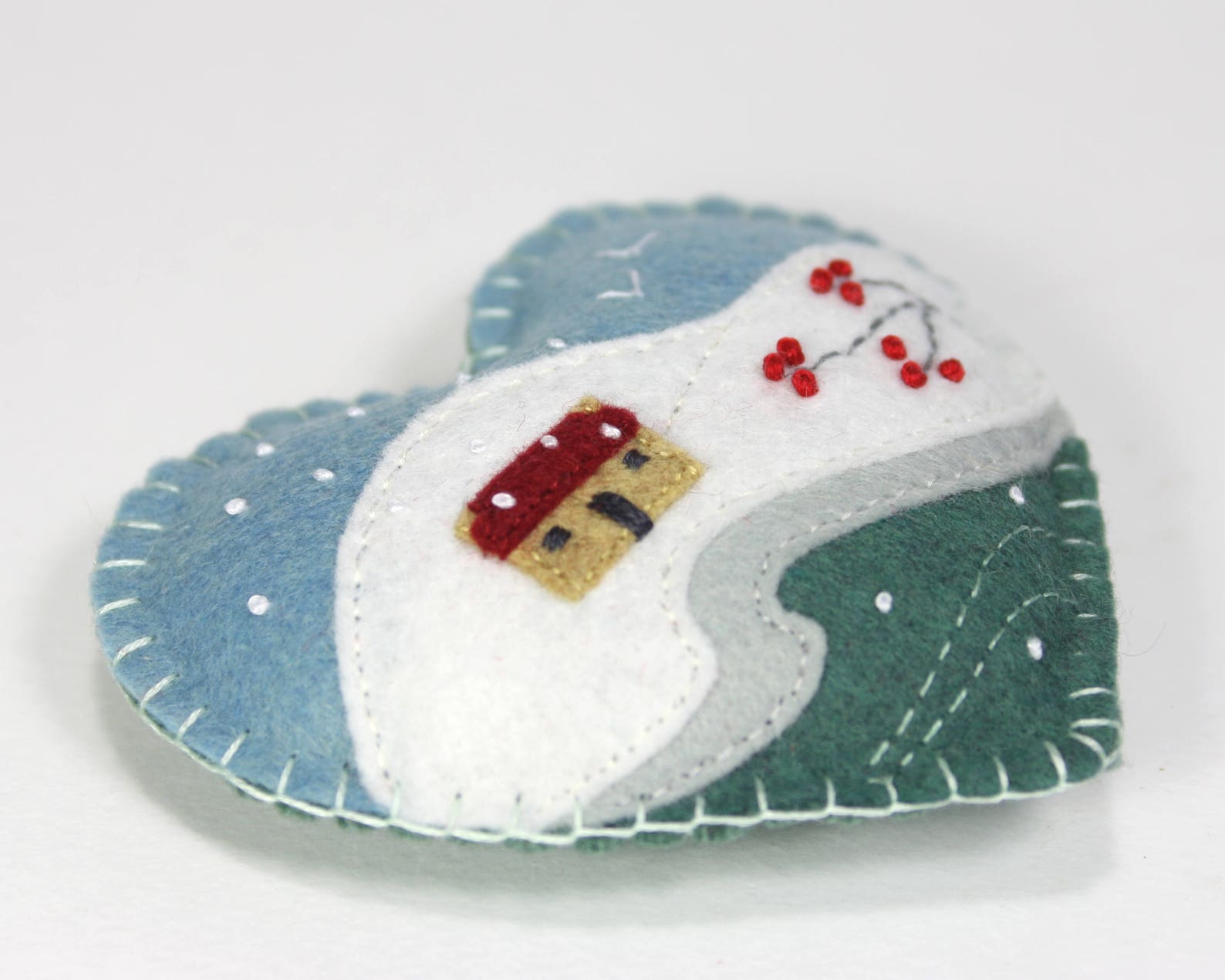 Snow Scene Felt Christmas Ornament Winter Landscape Felt - Etsy UK