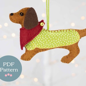 Dachshund Felt Ornament PDF Sewing Pattern - Etsy