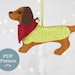 Dachshund Felt Ornament PDF Sewing Pattern - Etsy