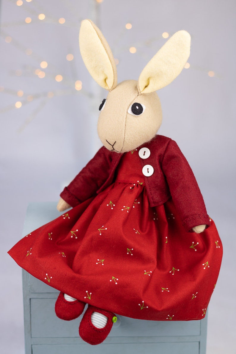 Felt Bunny Doll Pattern Rabbit Soft Toy Pattern Felt Doll | Etsy