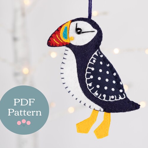 Felt Puffin Ornament PDF Sewing Pattern Puffin Digital | Etsy