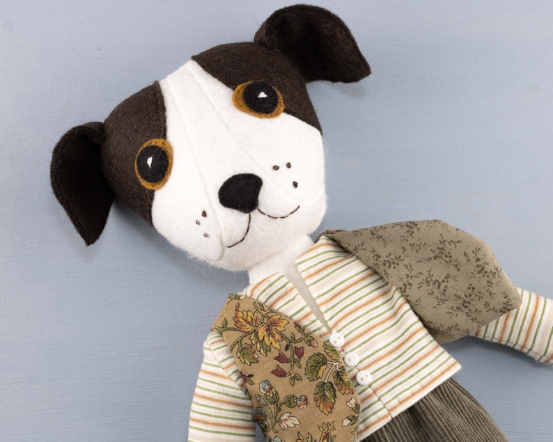 Toby the Dog Soft Toy Sewing Pattern, PDF Pattern for 16 Inch Felt Doll ...