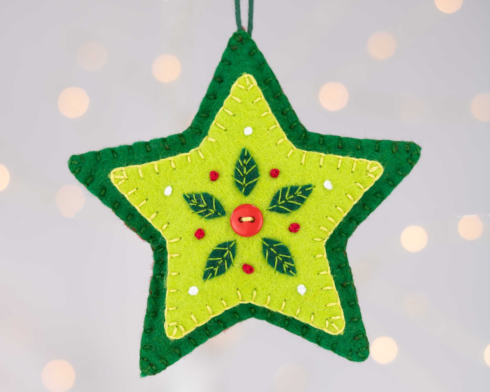 Star Felt Christmas Ornament Embroidered Star Holiday | Etsy