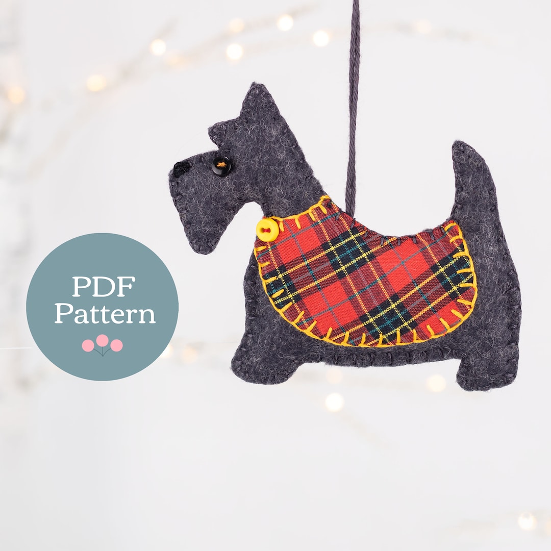 Scottie Dog Felt Ornament Sewing Pattern, PDF Digital Scottie Dog ...