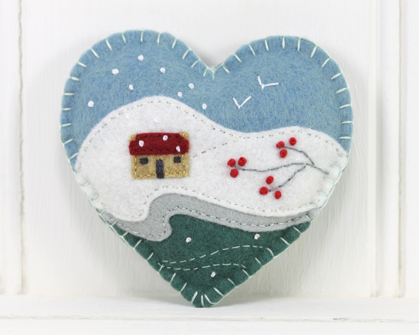 Snow Scene Felt Christmas Ornament Winter Landscape Felt - Etsy UK