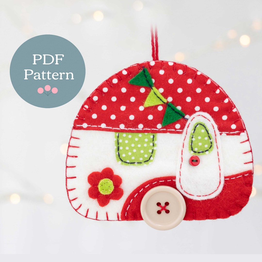 Vintage Caravan Sewing Pattern, PDF Felt Christmas Ornament Pattern ...