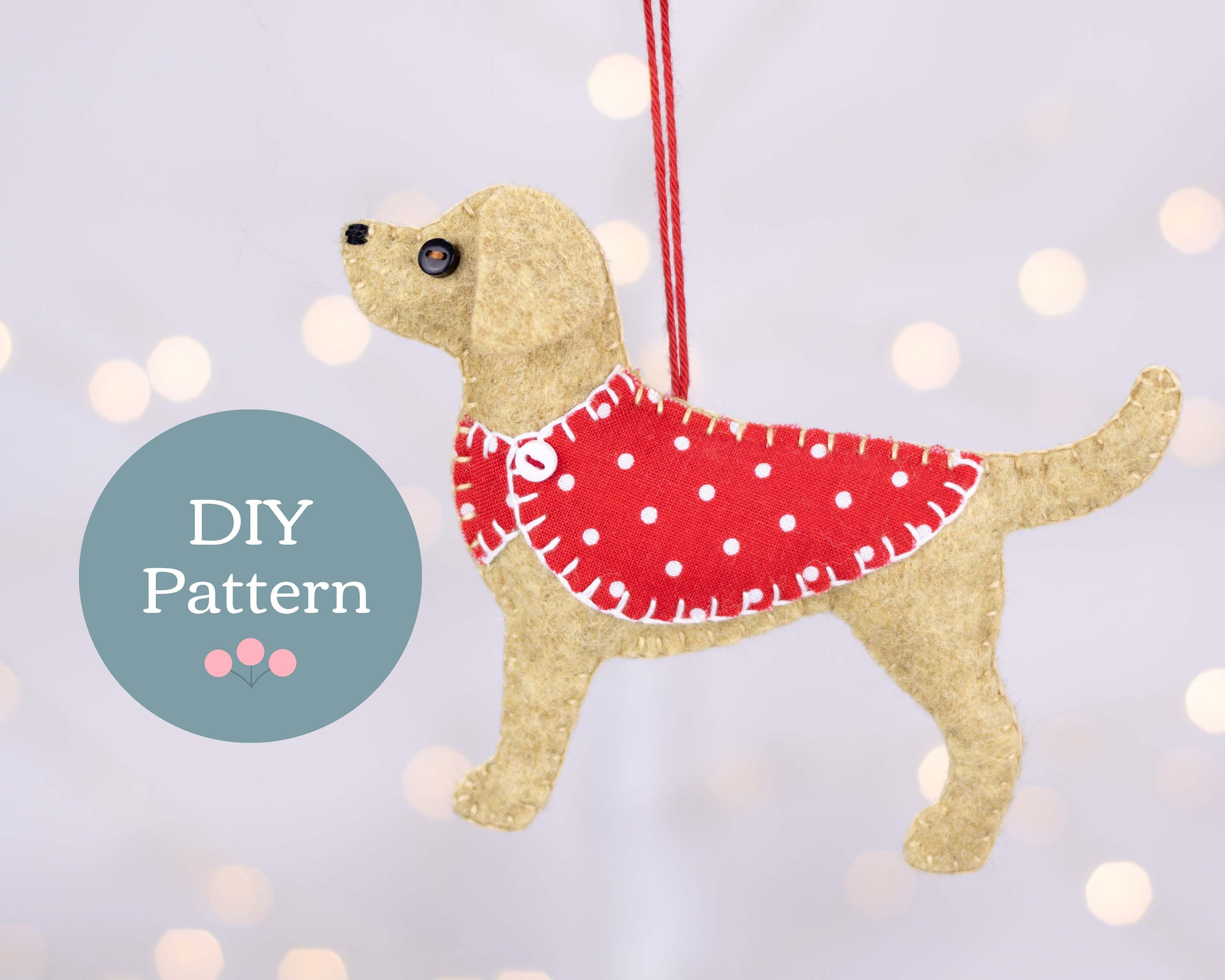 Labrador felt ornament PDF sewing pattern | Etsy