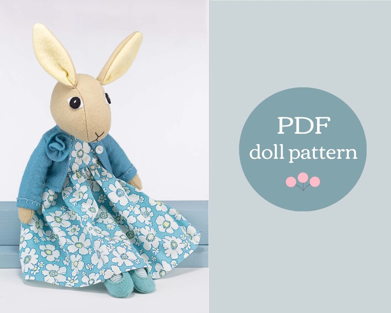 Felt Bunny Doll Pattern Rabbit Soft Toy Pattern Felt Doll | Etsy