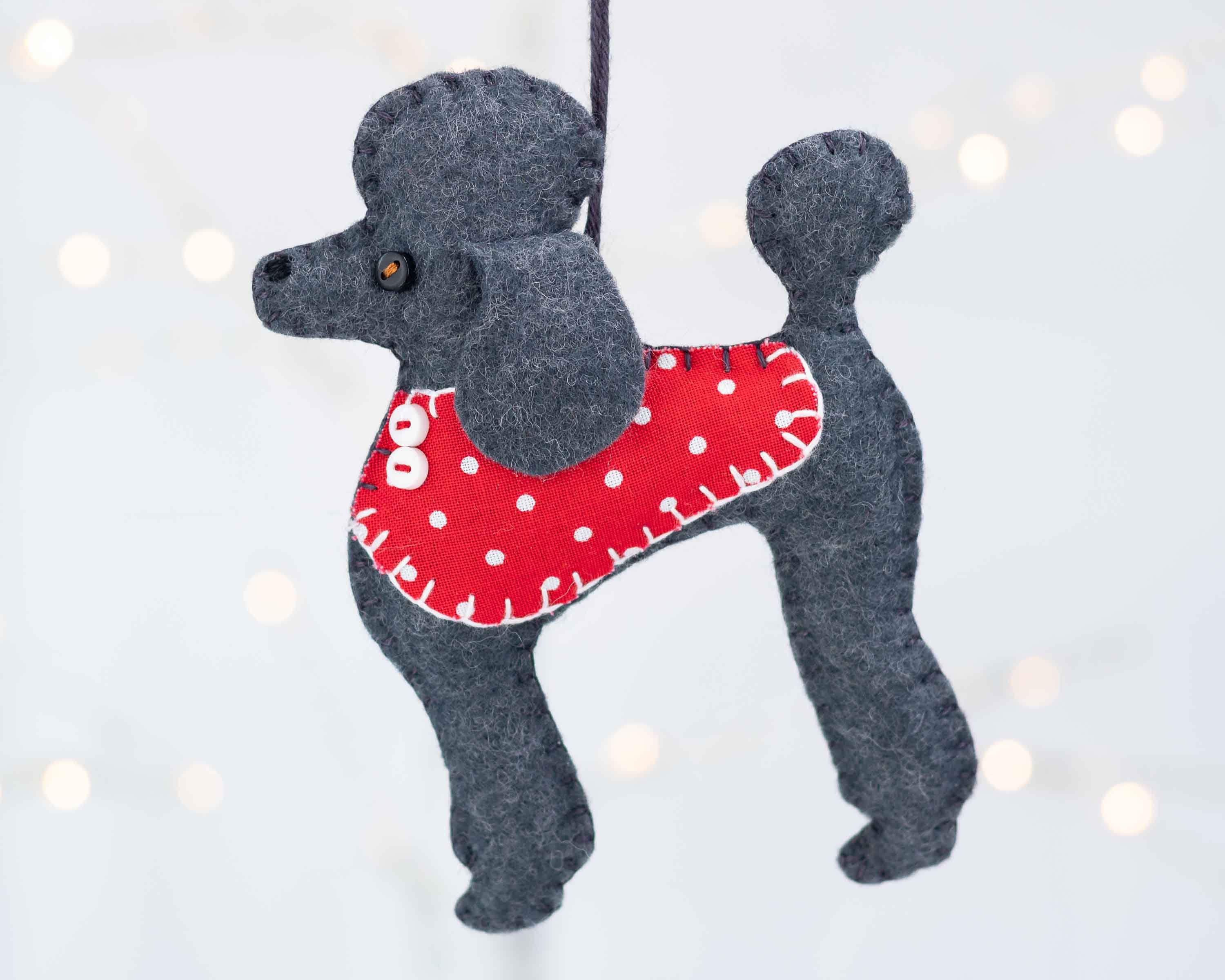 Poodle felt ornament sewing pattern Felt dog sewing pattern | Etsy