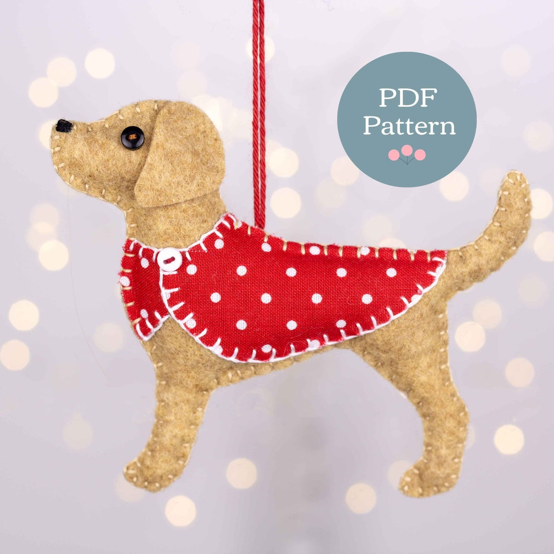 Labrador Felt Ornament PDF Sewing Pattern. Dog Christmas Ornament DIY ...