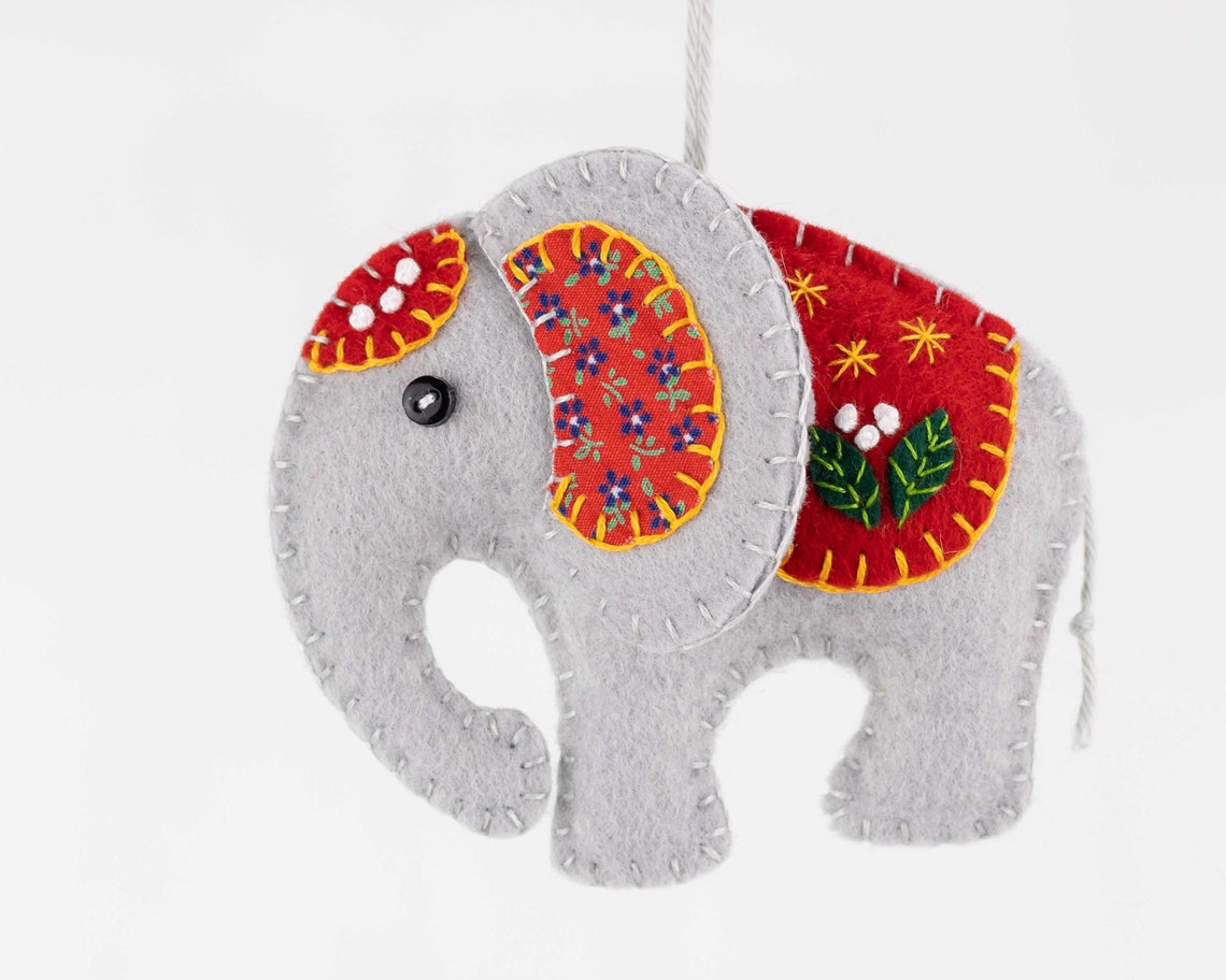Elephant felt ornament sewing pattern Digital PDF elephant | Etsy