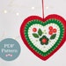 Heart Christmas Ornament Sewing Pattern, Downloadable PDF Holiday ...