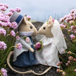 Mouse Wedding Cake Toppers Sewing Pattern, Felt Mice PDF Pattern - Etsy