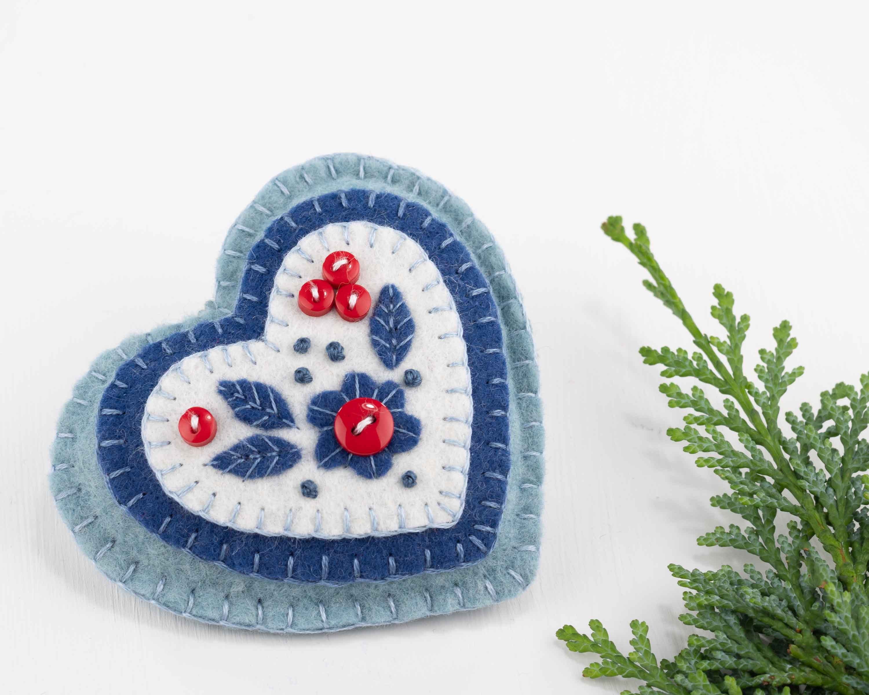 Nordic Folk Art Felt Christmas Ornament Scandinavian Holiday - Etsy UK