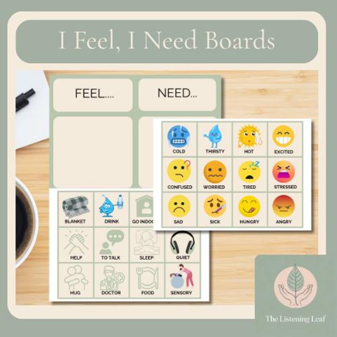 Printable Feelings/ Needs Visual Communication Boards I Non Verbal ...