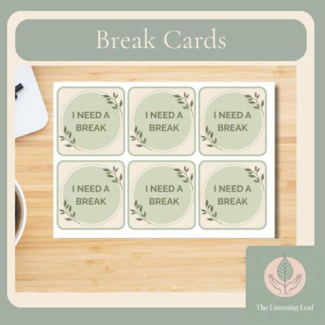 Printable I Need a Break Cards for Kids I Communication Visuals for ...