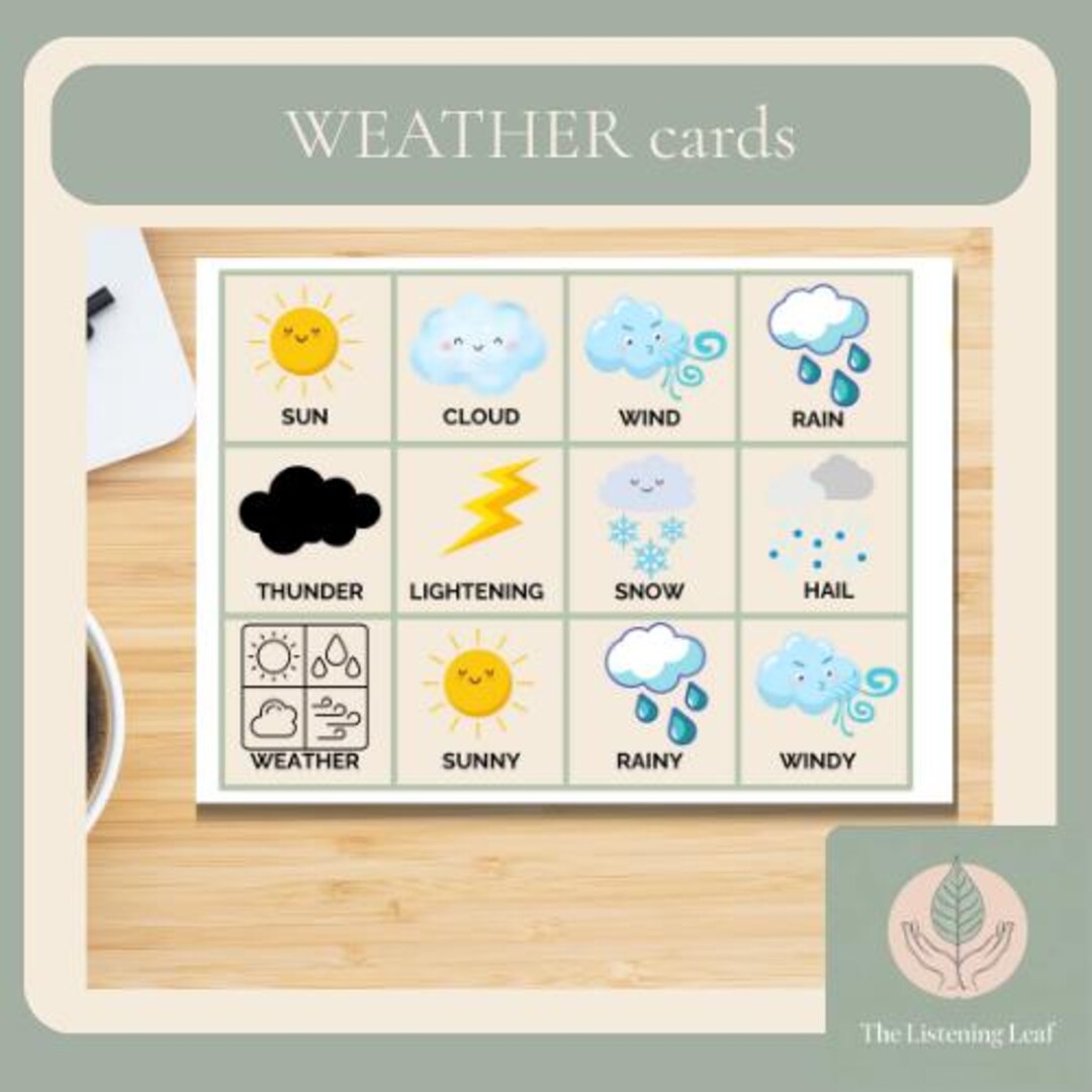 Weather Printable Visual Cards – Early Years and Autism Support for ...