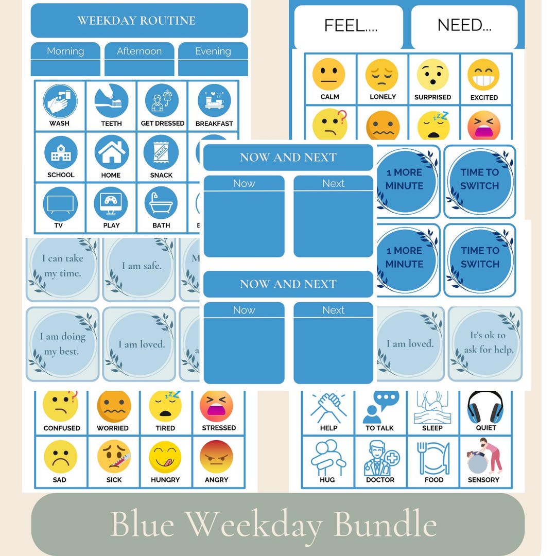 Visual Morning Routine Kit I Blue Schedule Boards - Etsy