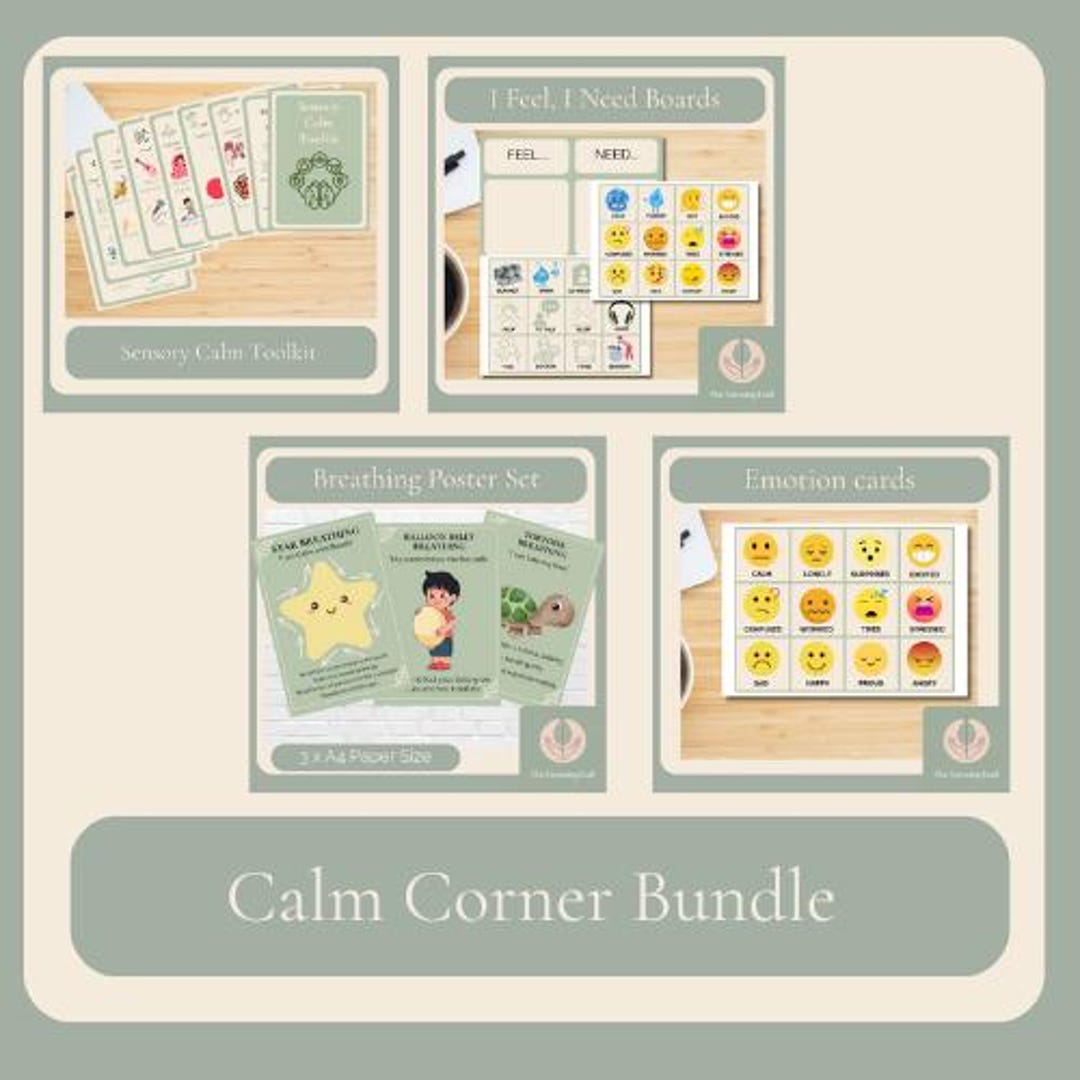Calm Corner Printable Bundle I Emotion Cards, Breathing Posters and ...
