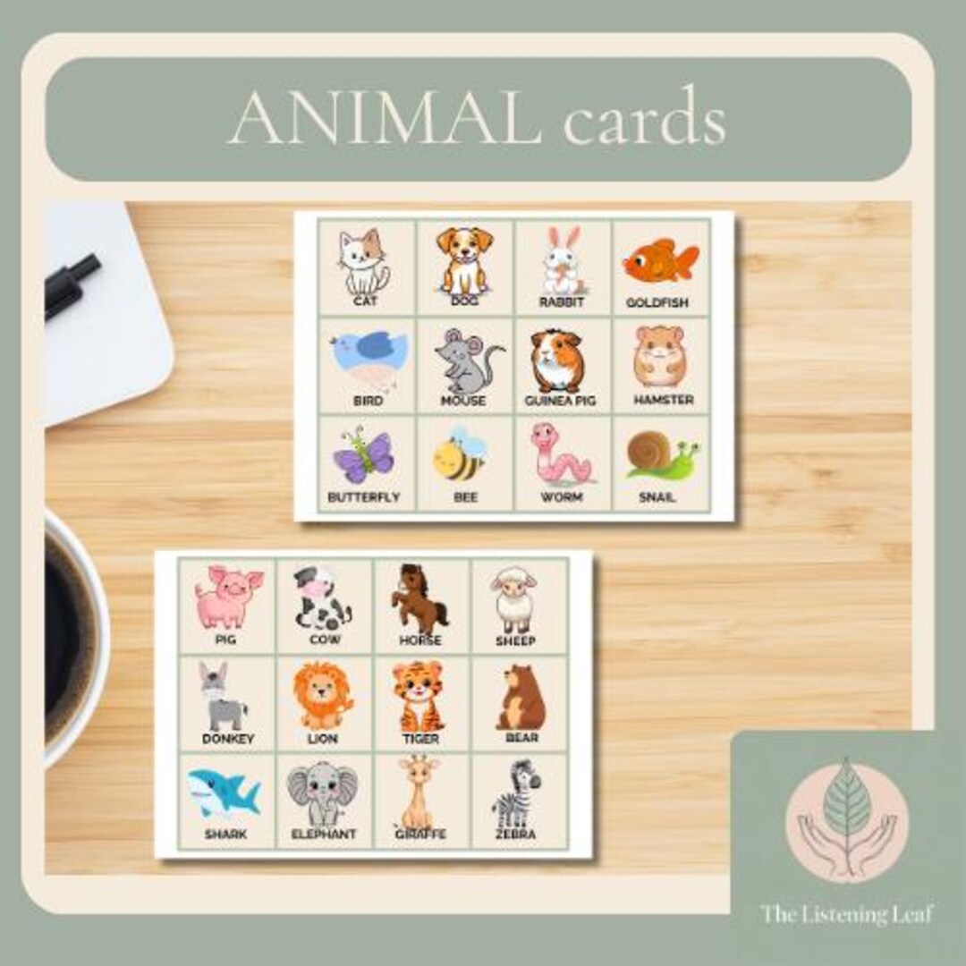 Animal Flash Cards: Autism & Speech Support - Visual Learning (PDF ...