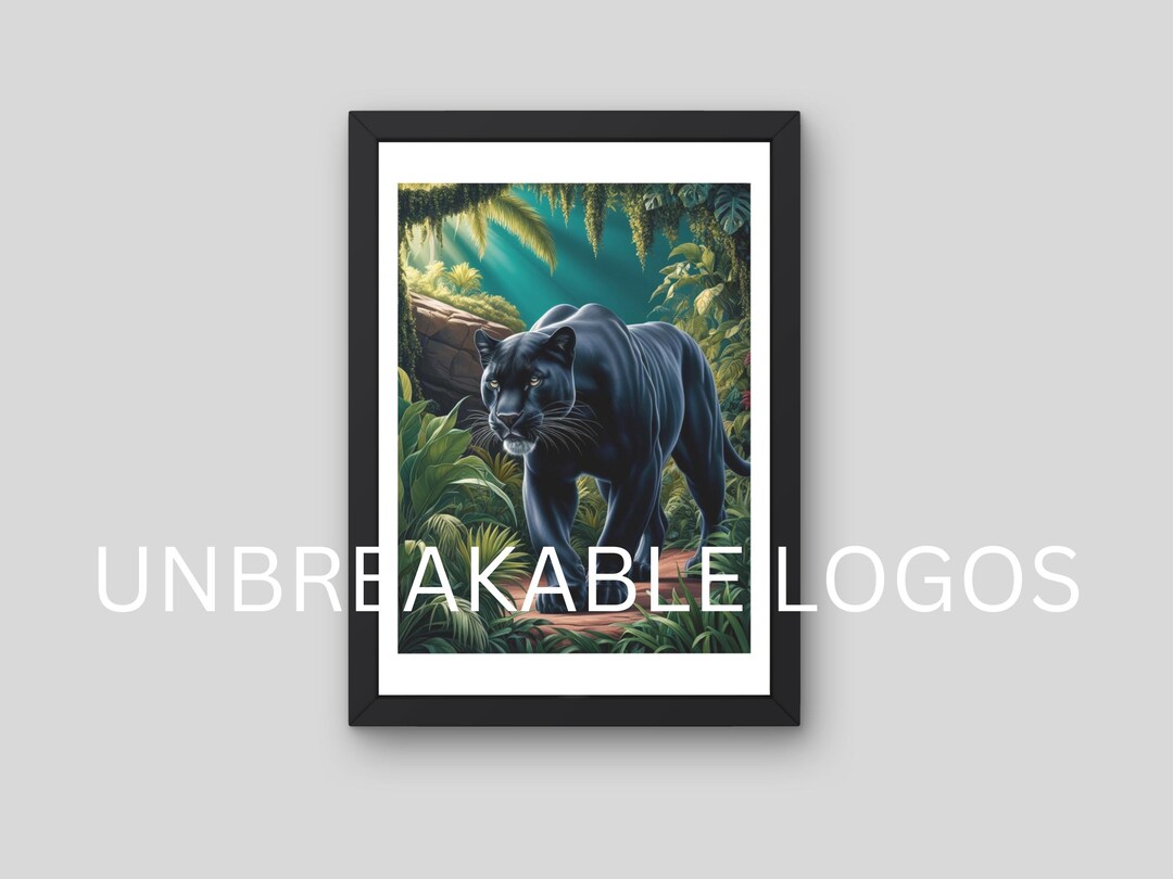 Black Panther Printable Art, Panther in Natural Habitat, Panther ...