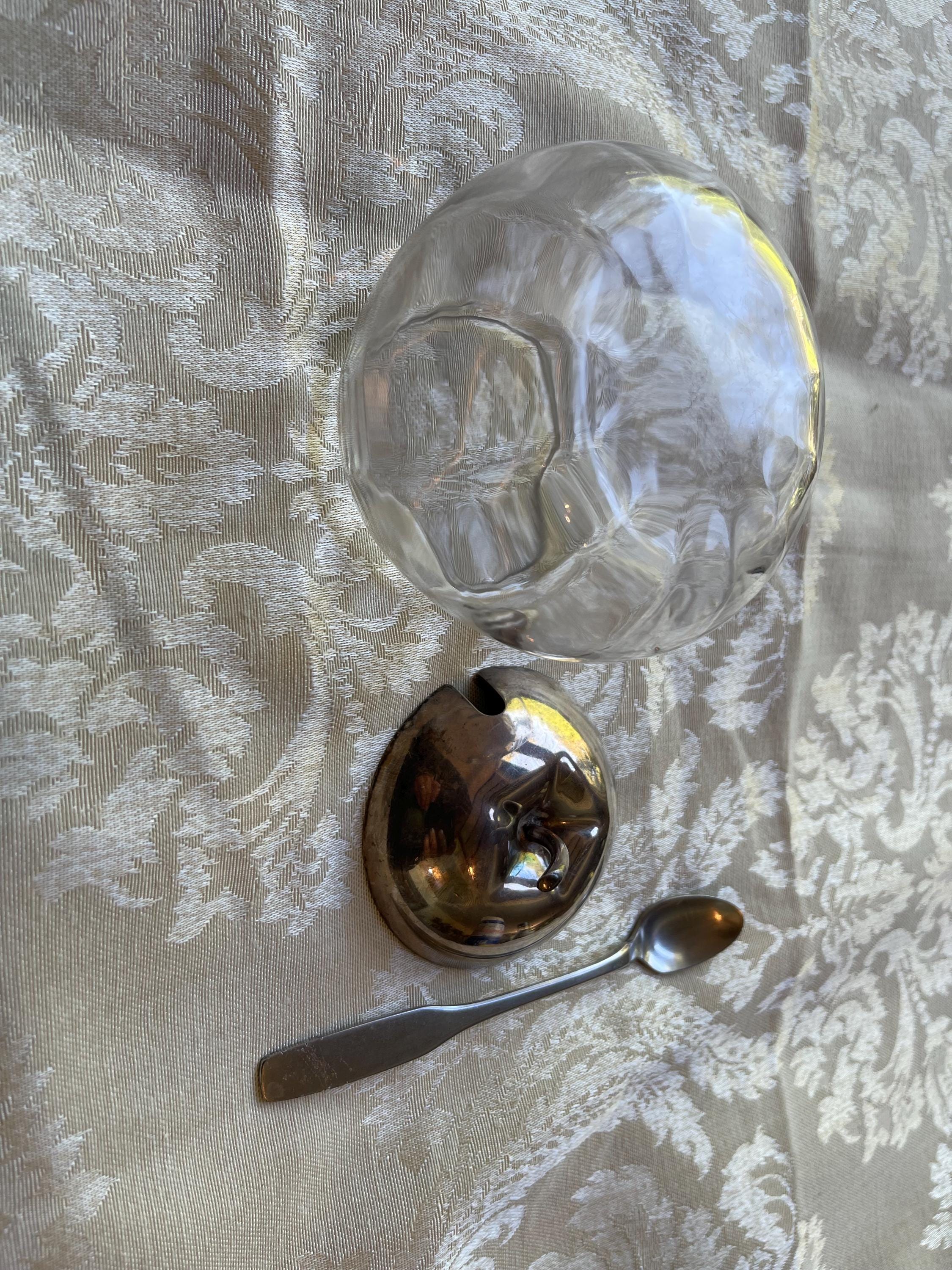 Glass and Silver Plate Apple Pot - Etsy