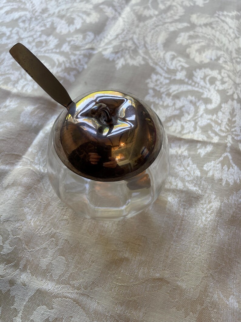 Glass and Silver Plate Apple Pot - Etsy