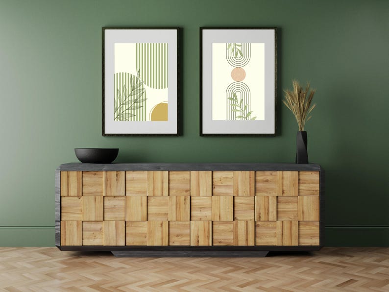 Modern Boho Art- Botanical Wall Art Set - Minimalist Greenery Prints ...