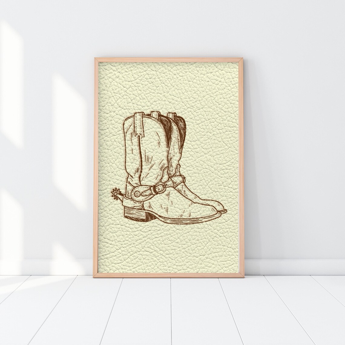 Vintage Western Rodeo Wall Art | Farmhouse Cowboy Decor | Leather ...