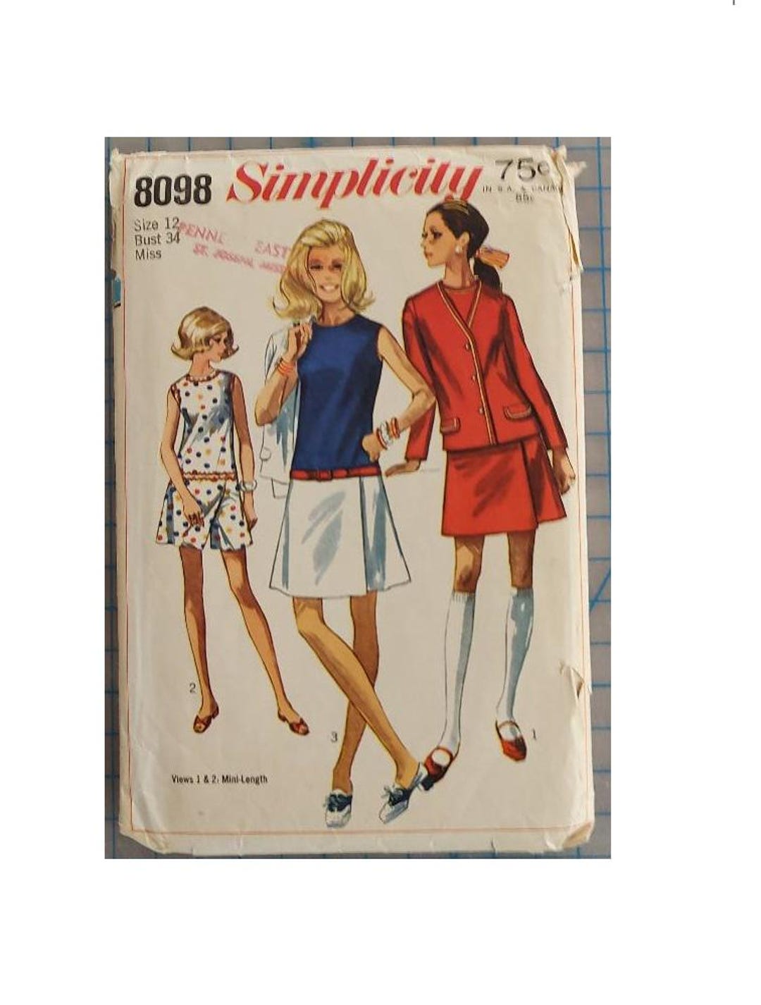 Simplicity Sewing Pattern #8098 - ORIGINAL 1960s Misses' Culotte-dress ...