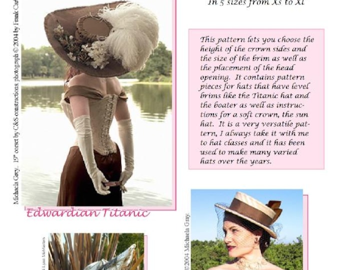 Edwardian Titanic Era Hat Pattern - Out of a Portrait Original Pattern ...