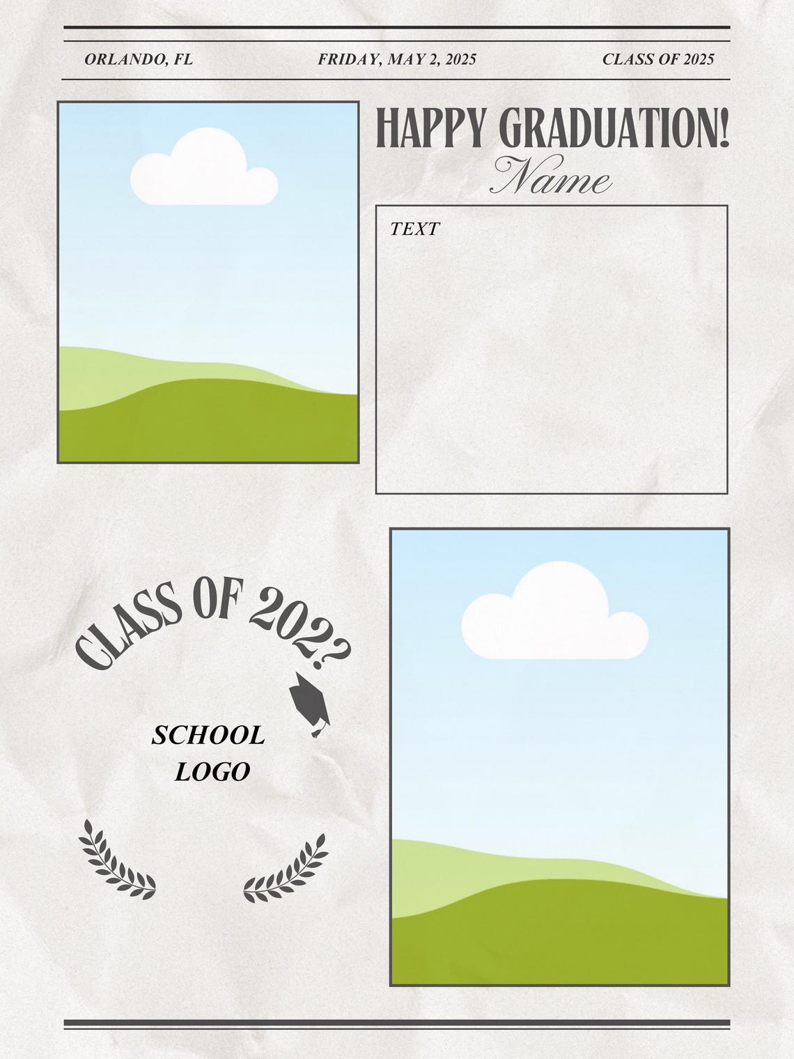 Graduation Newspaper Canva Template - Etsy