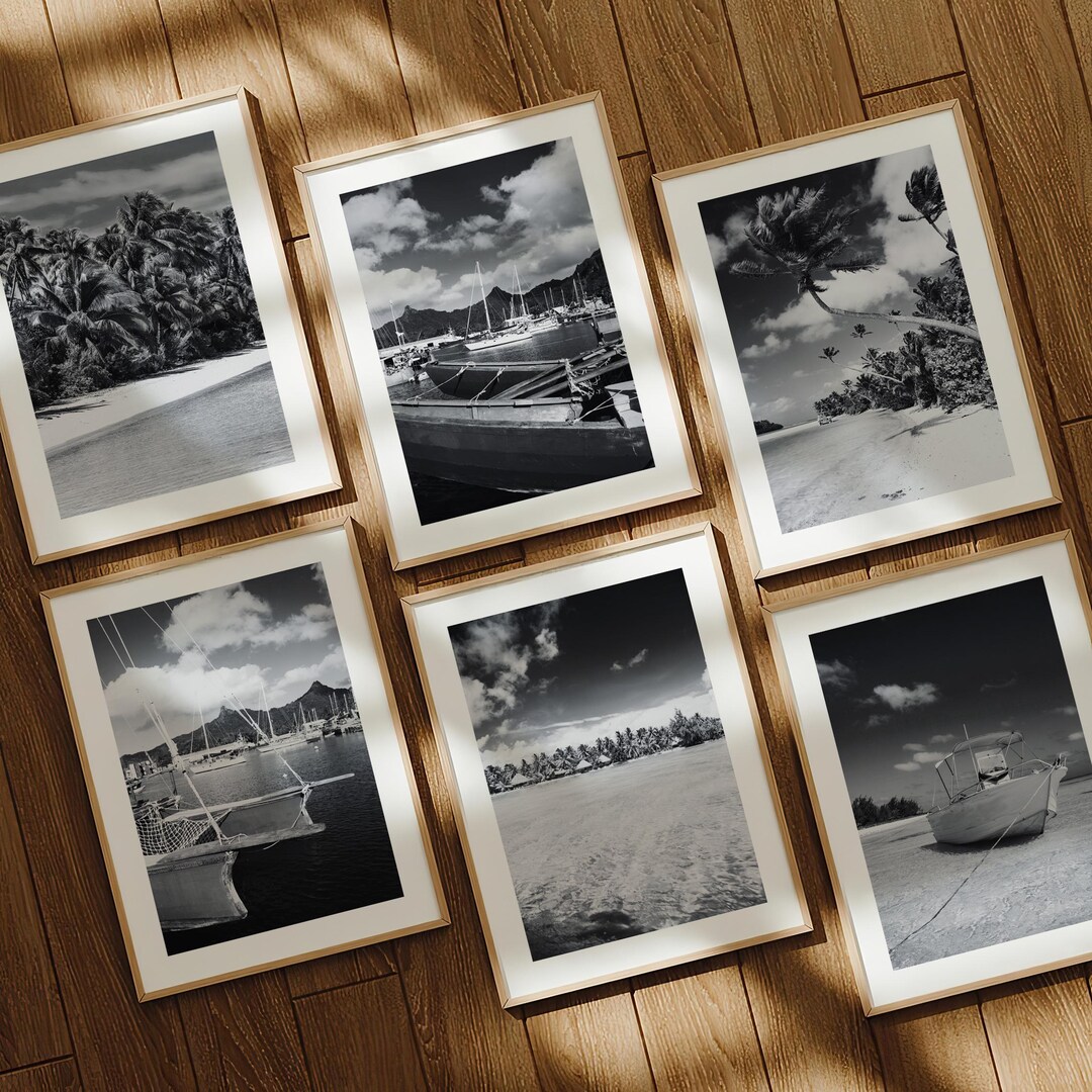Cook Islands Black and White Photos Set of 6, 2, 3, 4, 5 Avarua Photos ...