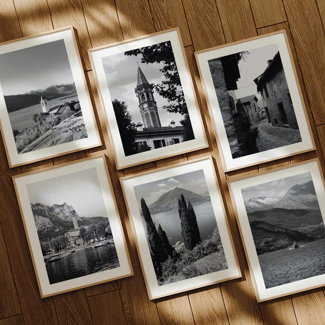 Lecco Black and White Photos Set of 6, 2, 3, 4, 5 Italy Photos Prints ...