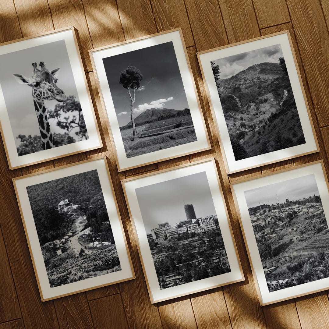 Rwanda Black and White Photos Set of 6, 2, 3, 4, 5 Kigali Photos Prints ...