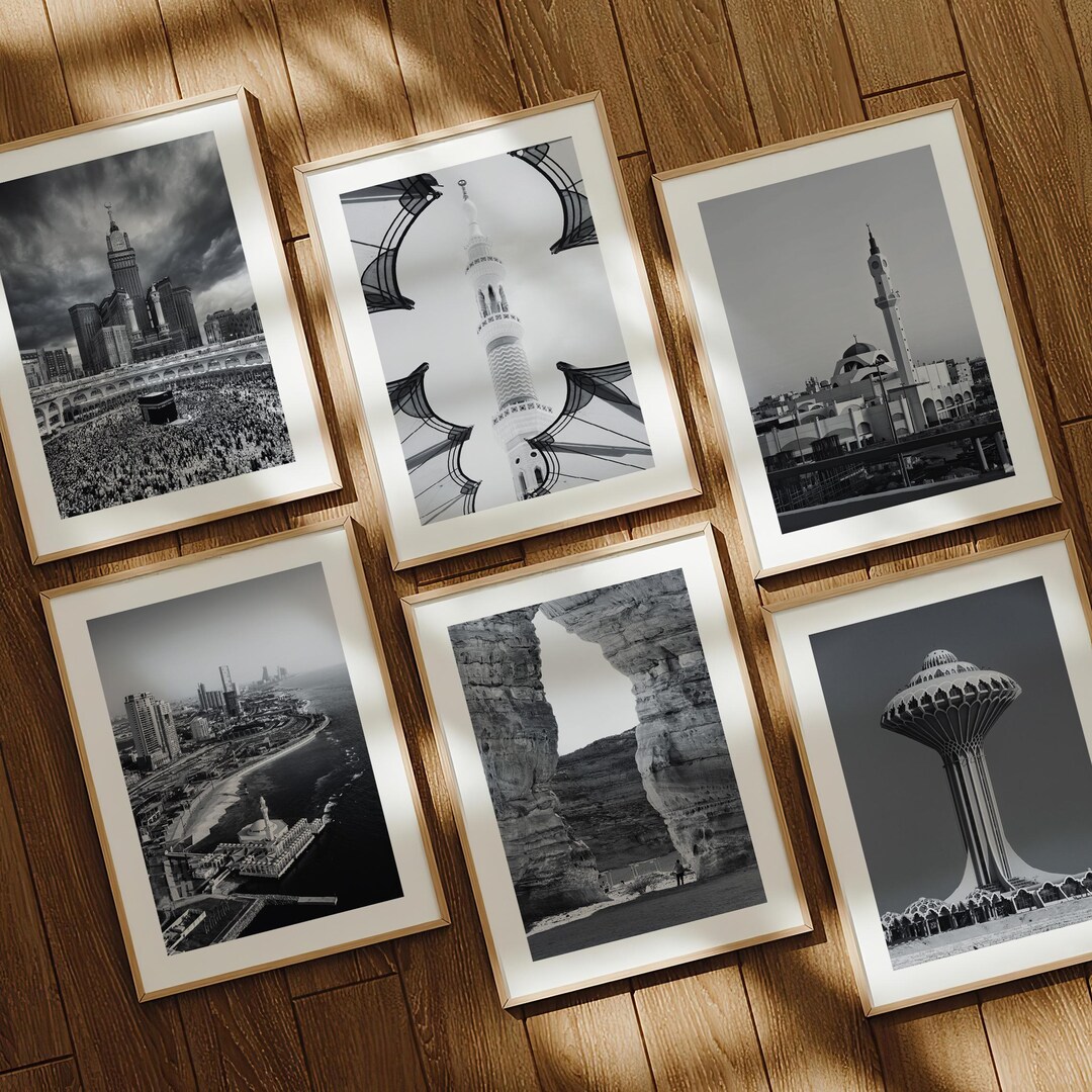 Saudi Arabia Black and White Photos Set of 6, 2, 3, 4, 5 Riyadh Photos ...